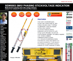 SEW0003--36KV High Voltage Testers H.V. Multifunction Phasing Sticks ...